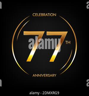 vector Golden number 77 seventy seven metallic balloon. Party ...