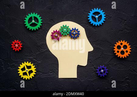 Human brain of gears. Mental work and idea concept Stock Photo - Alamy