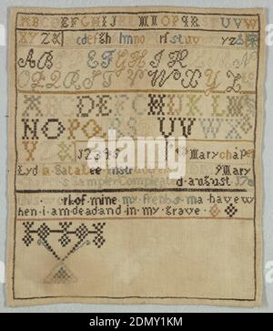 The Mary Chapel Sampler is an embroidered work from the 19th century ...