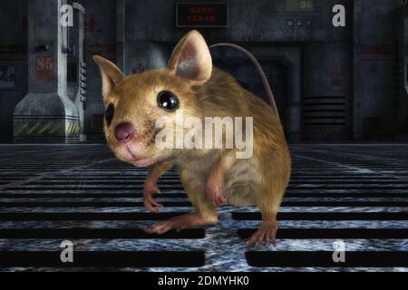 House mouse (Mus musculus) and brown rat (Rattus norvegicus), hand ...