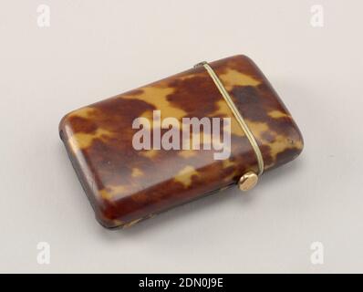 Box with hinged lid, tortoiseshell, bone, small rectangular box of bone ...