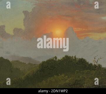 Drawing, Clouds and Sunset, Jamaica; Frederic Edwin Church (American ...