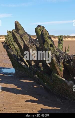 The wooden remains of the wreck of the Norwegian barque SS Nornen (1897 ...