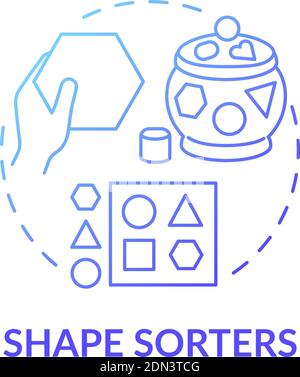 Logic blue gradient concept icon. Thinking process thin line ...