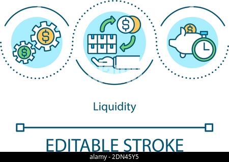 financial liquidity concept , outline icon, linear sign, thin line ...