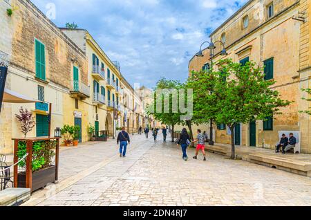 Matera, Italy - May 6, 2018: Matera town historical centre Sasso ...