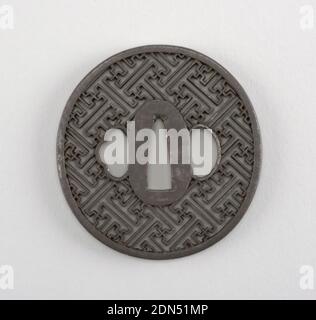 Tsuba. Manji tsunagi: a conventional link pattern or diaper of "Manji ...