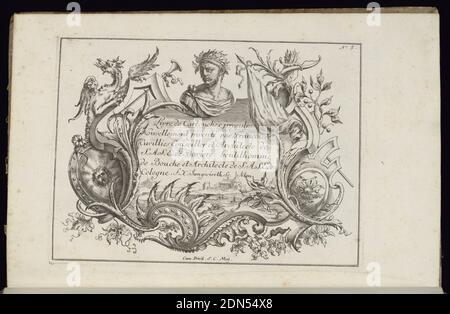 Cartouche with Portrait Bust Livre de Cartouches Reguliers Book of ...