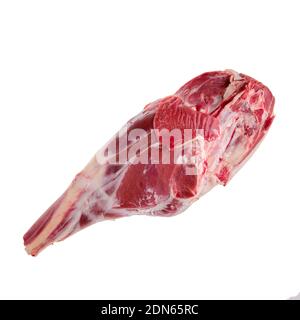 Fresh raw lamb leg isolated on white Stock Photo - Alamy