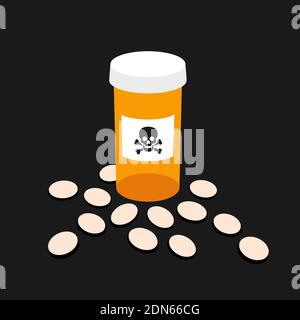 Bottle, jar and container for madicine has warning label - danger of ...