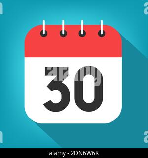 Calendar Month Icon. Thirty 30 Day Month Year Deadline Appointment ...