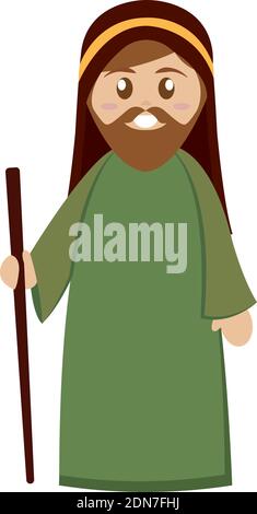 A vector illustration of Joseph, Mary and baby Jesus for nativity ...