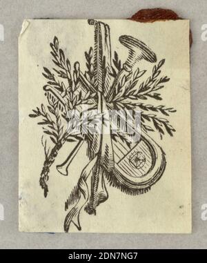 Wood Engraving. Vignette., Engraving and etching, A trophy of classical ...