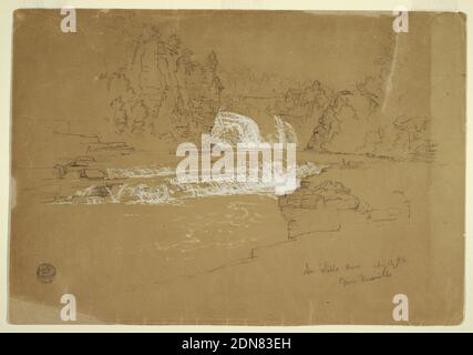 Drawing, Cascades of the Ausable River, near Keesevill, New York ...