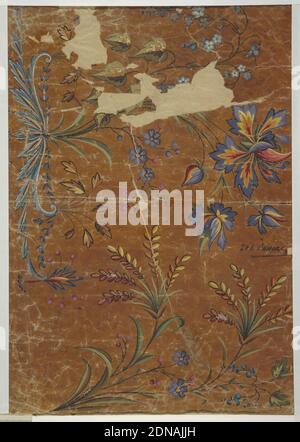Drawing, Design for Two Embroidered or Woven Borders of the "Fabrique ...