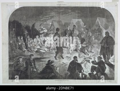 A Bivouac Fire on the Potomac, from Harper's Weekly, December 21, 1861 ...