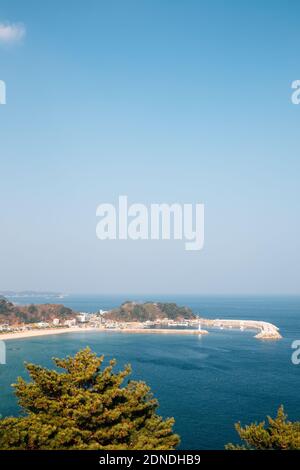 Jukdo beach panorama view from Jukdo mountain observatory in Yangyang ...