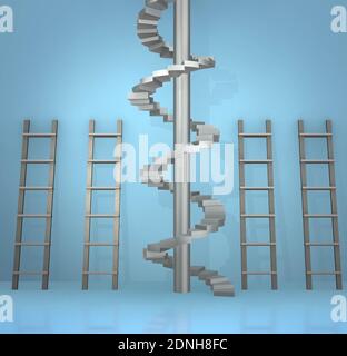 Concept of the career ladders - 3d rendering Stock Photo - Alamy