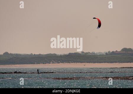 Kitesurfer, Beadnell Bay, Northumberland Stock Photo - Alamy