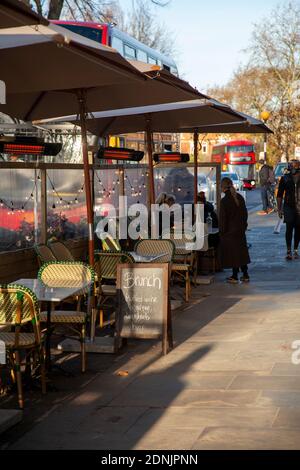 Minnow Cafe Tables on Pavement in Clapham Common, London UK Stock Photo ...