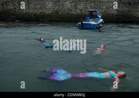Porthleven, Cornwall, UK. 18th Dec, 2020. Porthleven Cornwall Mermaids ...
