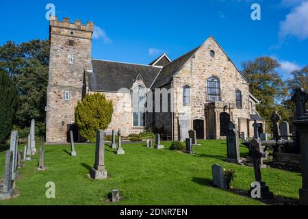 Cramond Kirk and Kirkyard in Cramond Village, Edinburgh, Scotland, UK ...