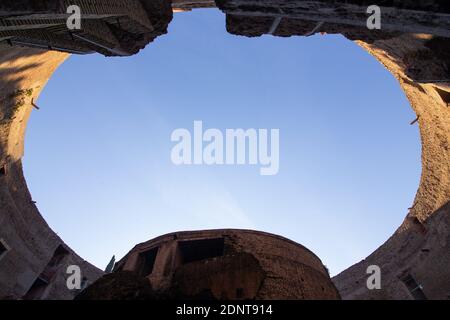Inside the Mausoleum of Augustus in Rome, Italy. Interior of the tomb ...