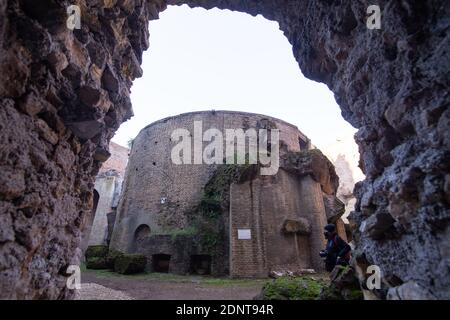 Inside the Mausoleum of Augustus in Rome, Italy. Interior of the tomb ...