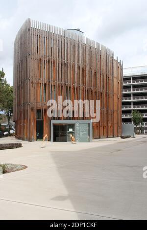 modern wood building in nantes in france Stock Photo - Alamy