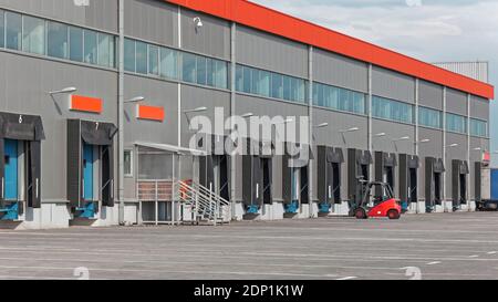 Loading Ramps Dock Doors for Trucks at Distribution Warehouse Stock ...