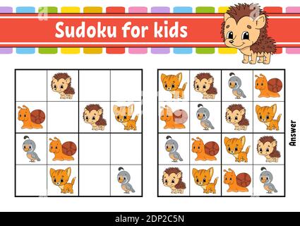 Sudoku for kids. Education developing worksheet. Activity page with ...