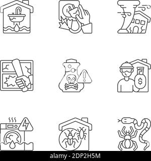 Accidents prevention linear icons set Stock Vector Image & Art - Alamy