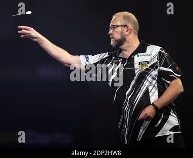 Marko Kantele in action during day four of the William Hill World Darts ...