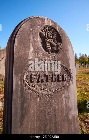 Father Headstone - Granite Cemetery Grave Headstone Marked with Father ...