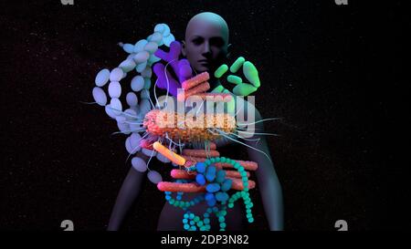 Human microbiota, conceptual illustration Stock Photo - Alamy