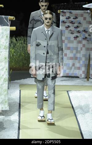 A model walks on the runway at the Thom Browne fashion show at Jacob ...