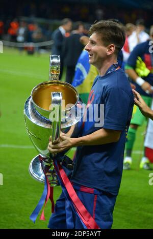 Barcelona's receiving the Champions League Cup after the Champion's ...