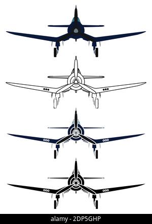 F4U Corsair airplane, Top view Stock Vector Image & Art - Alamy