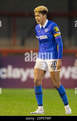 Victoria Williams of Brighton and Hove Albion WFC removes the captains ...