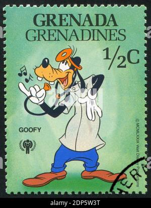 Grenada postage stamp - Disney cartoon characters - Mickey Mouse and ...