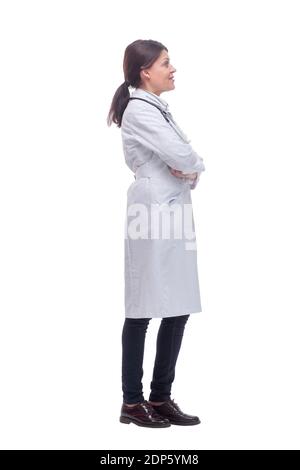 Full body side view of confident African American male in trendy casual ...