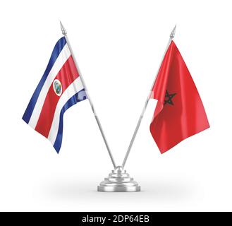 Costa Rica and Morocco flags. 3D Waving flag design. Costa Rica Morocco ...