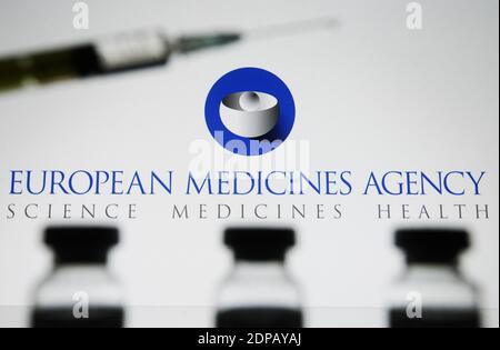 Logo of the European Medicines Agency EMA based in Amsterdam ...