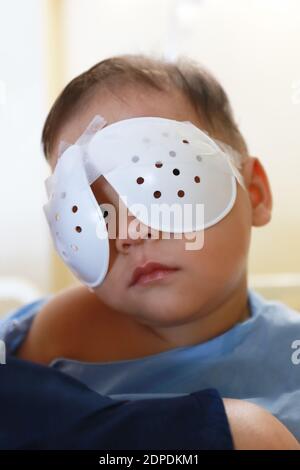 Child Boy with bandage on nose Stock Photo - Alamy