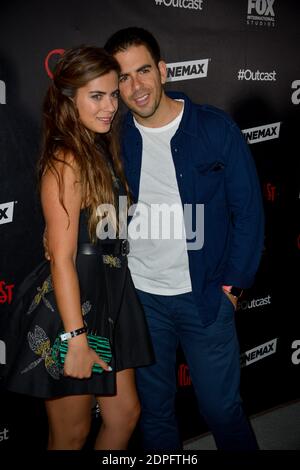 Eli Roth and his wife Lorenza Izzo arrive at Los Angeles International ...