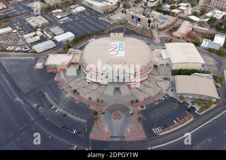An aerial view of the Thomas & Mack Center of the University of Nevada ...
