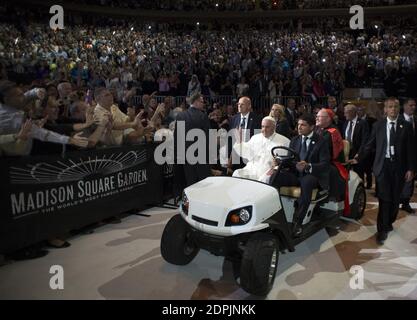 Pope Francis celebrates Mass at Madison Square Garden on Sept. 25, 2015 ...