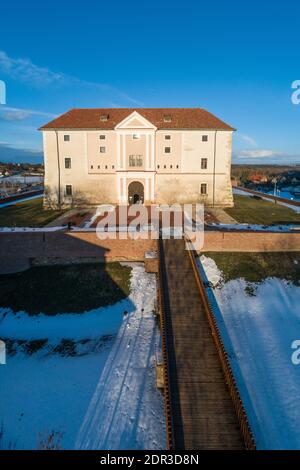 Aerial photo of Castle in Ozora, called Ozorai Pipo vara Stock Photo ...