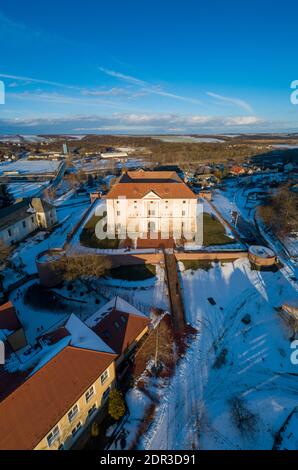 Aerial photo of Castle in Ozora, called Ozorai Pipo vara Stock Photo ...