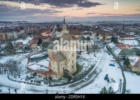 Panoramic view of Simontornya at winter Stock Photo - Alamy